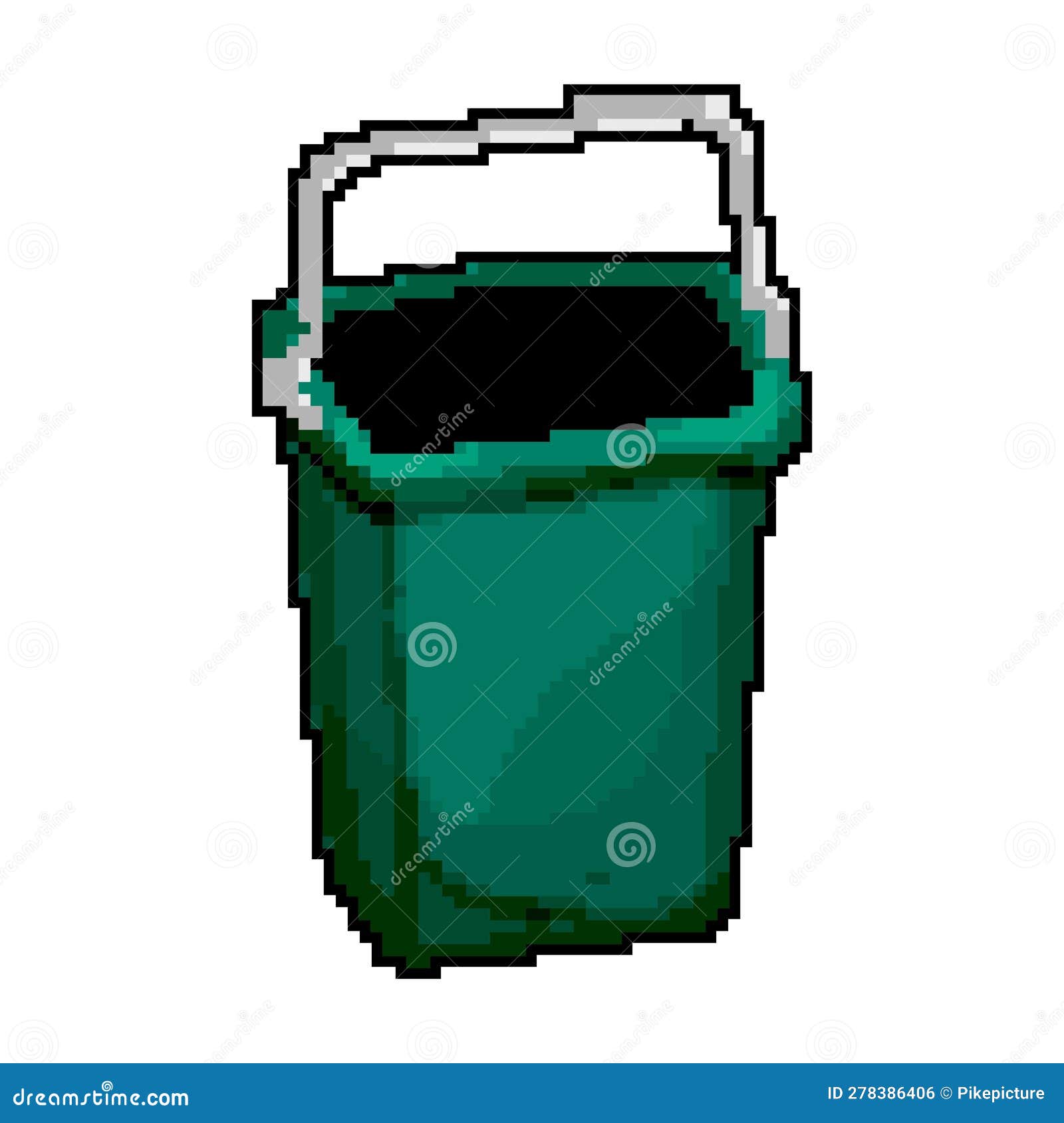Handle Plastic Bucket Container Game Pixel Art Vector Illustration ...