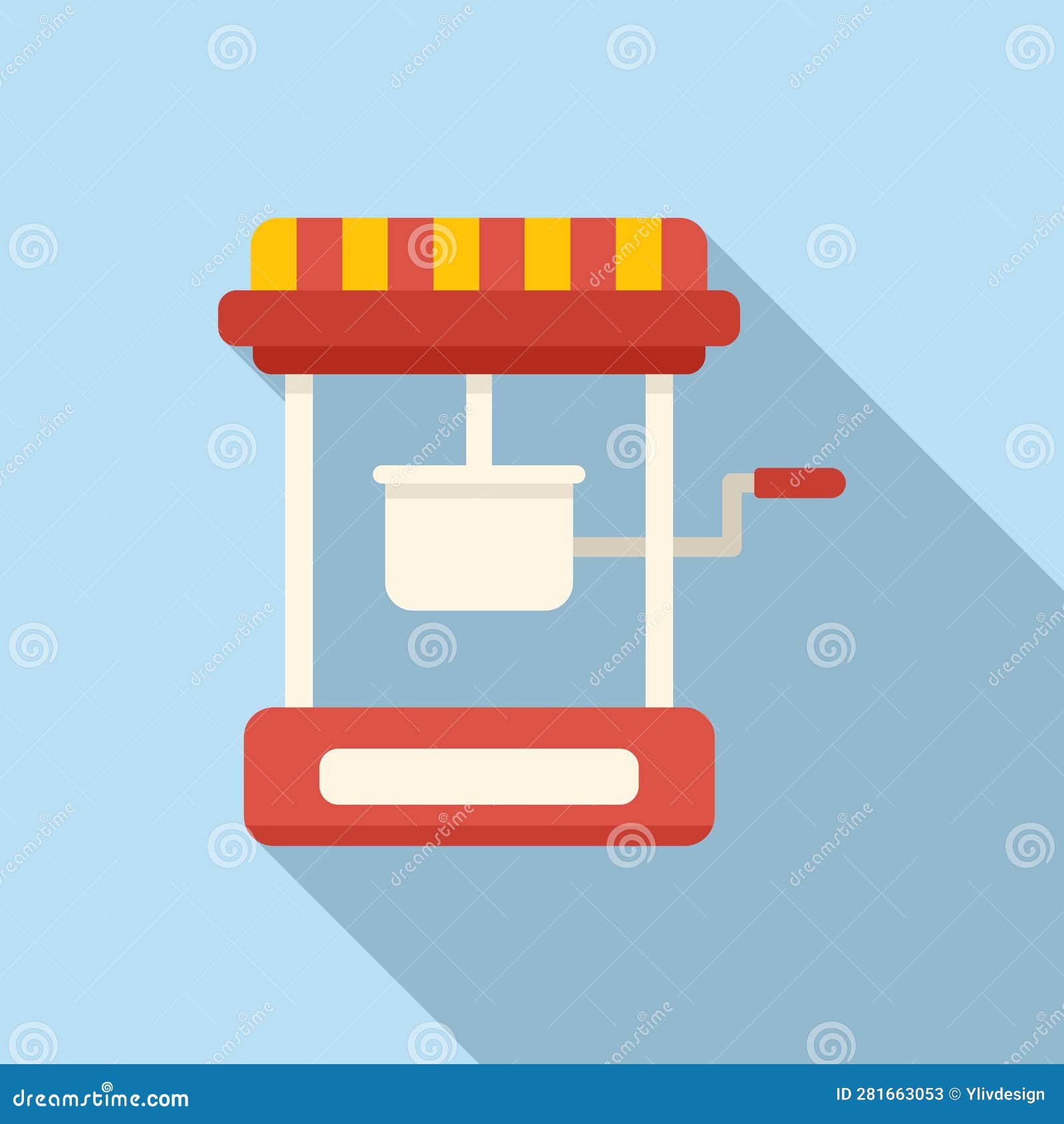 Handle Popcorn Machine Icon Flat Vector. Pop Corn Seller Stock ...