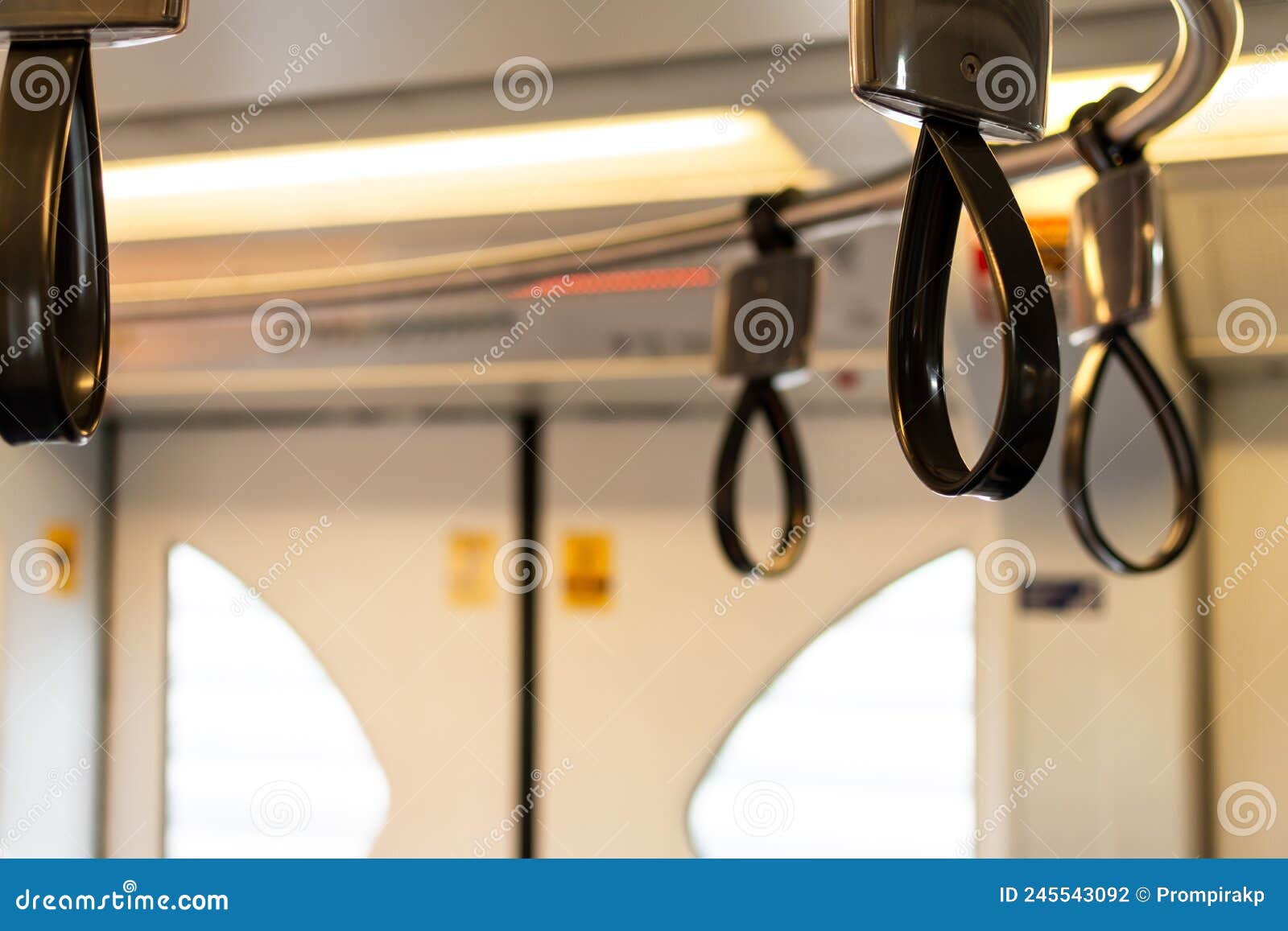 Handle Ring Inside Subway or Sky Train Stock Photo - Image of hand ...