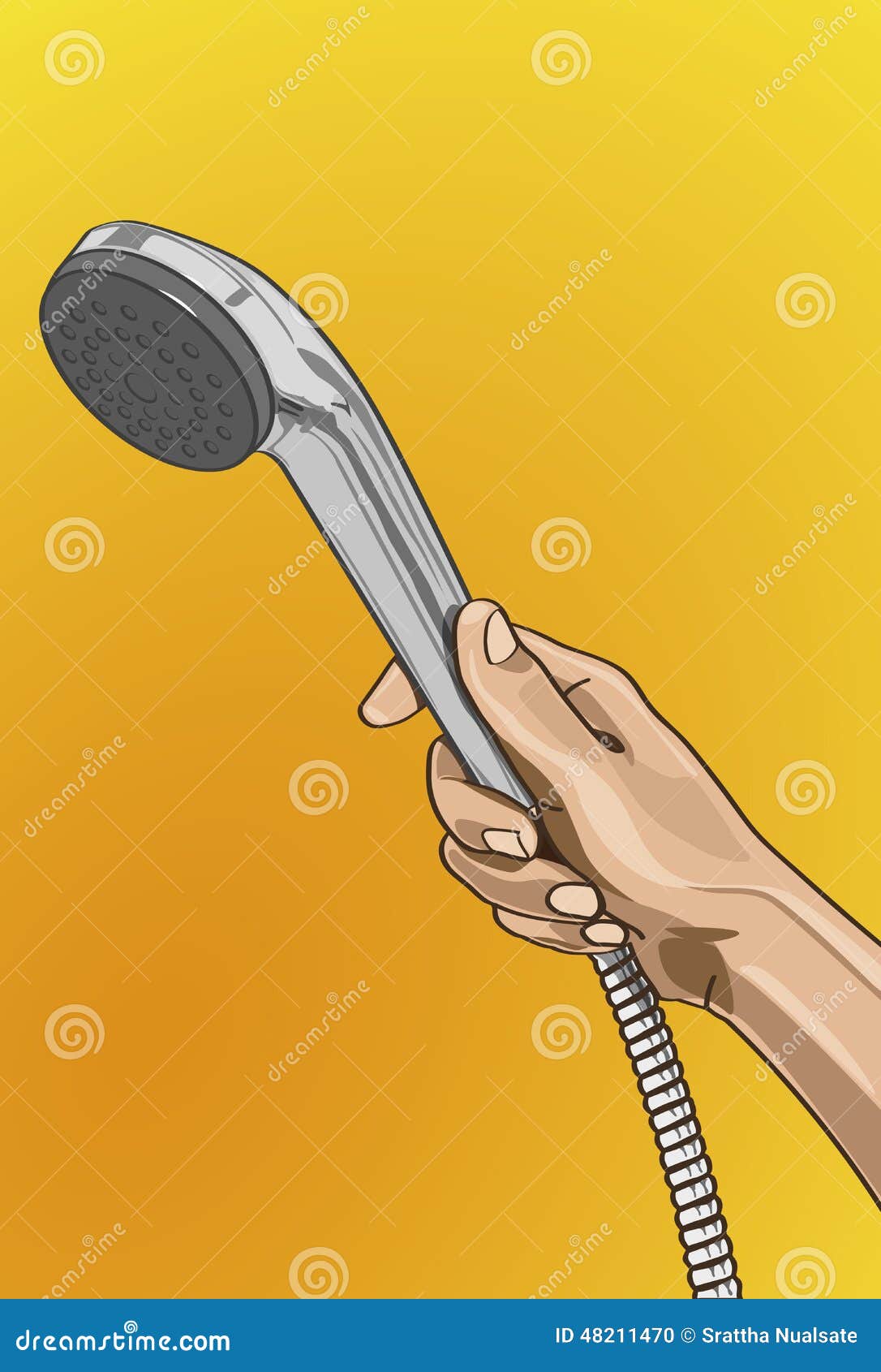 Handle Shower stock vector. Illustration of equipment - 48211470