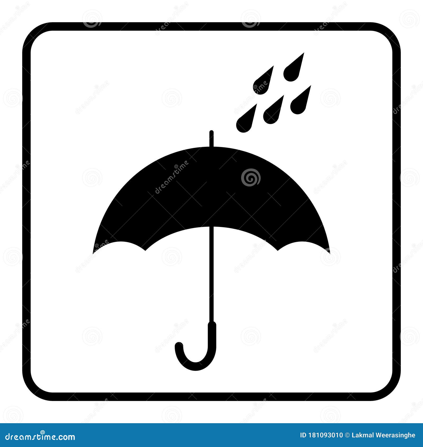 Keep dry symbol. stock vector. Illustration of label - 181093010