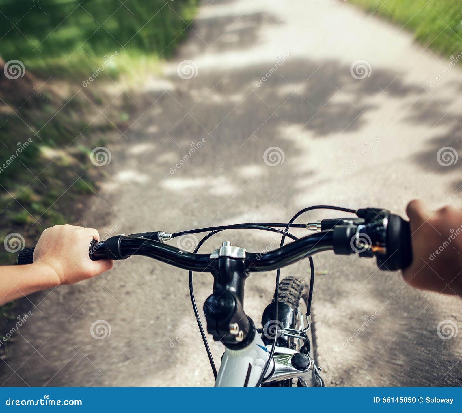 Handlebar with Child Hands Close Up Image Stock Photo - Image of child ...