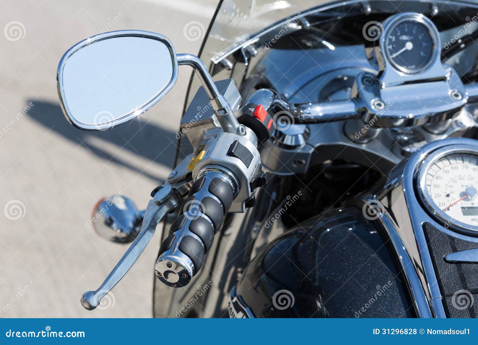 Handlebar of a motorcycle stock photo. Image of fuel - 31296828
