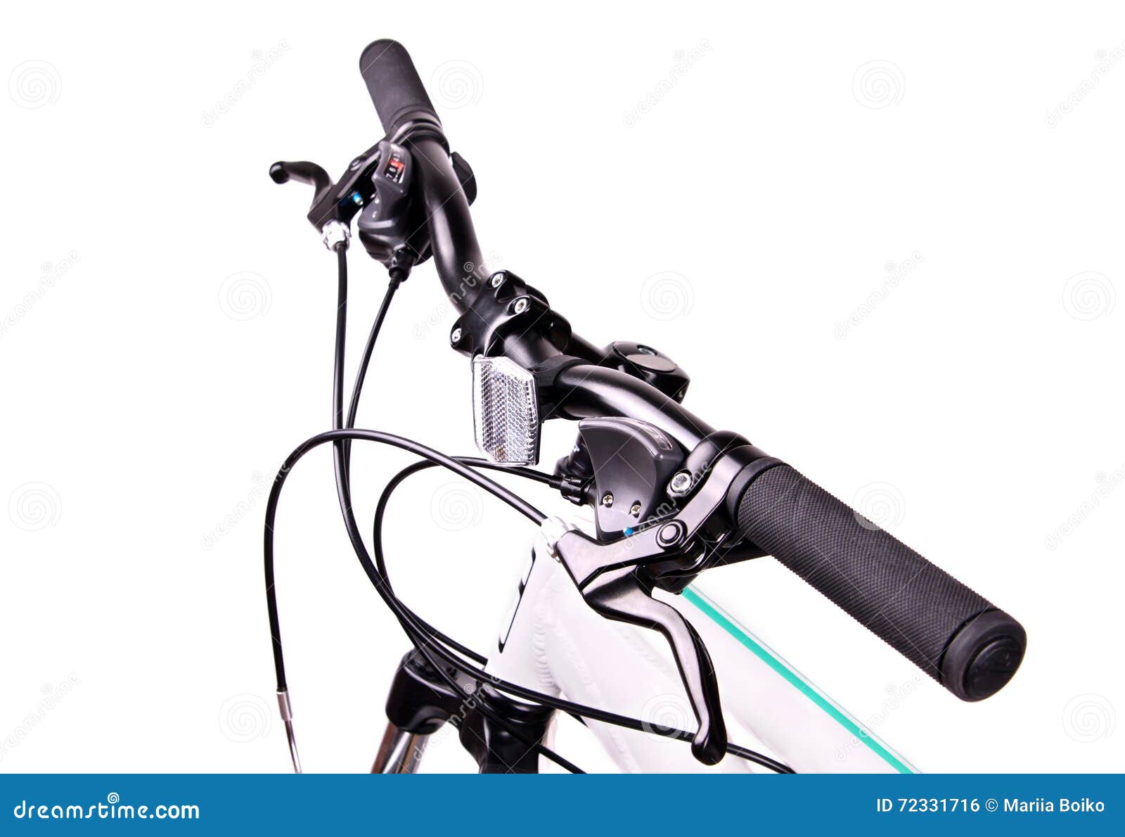 Handlebars of the bicycle stock photo. Image of gear - 72331716