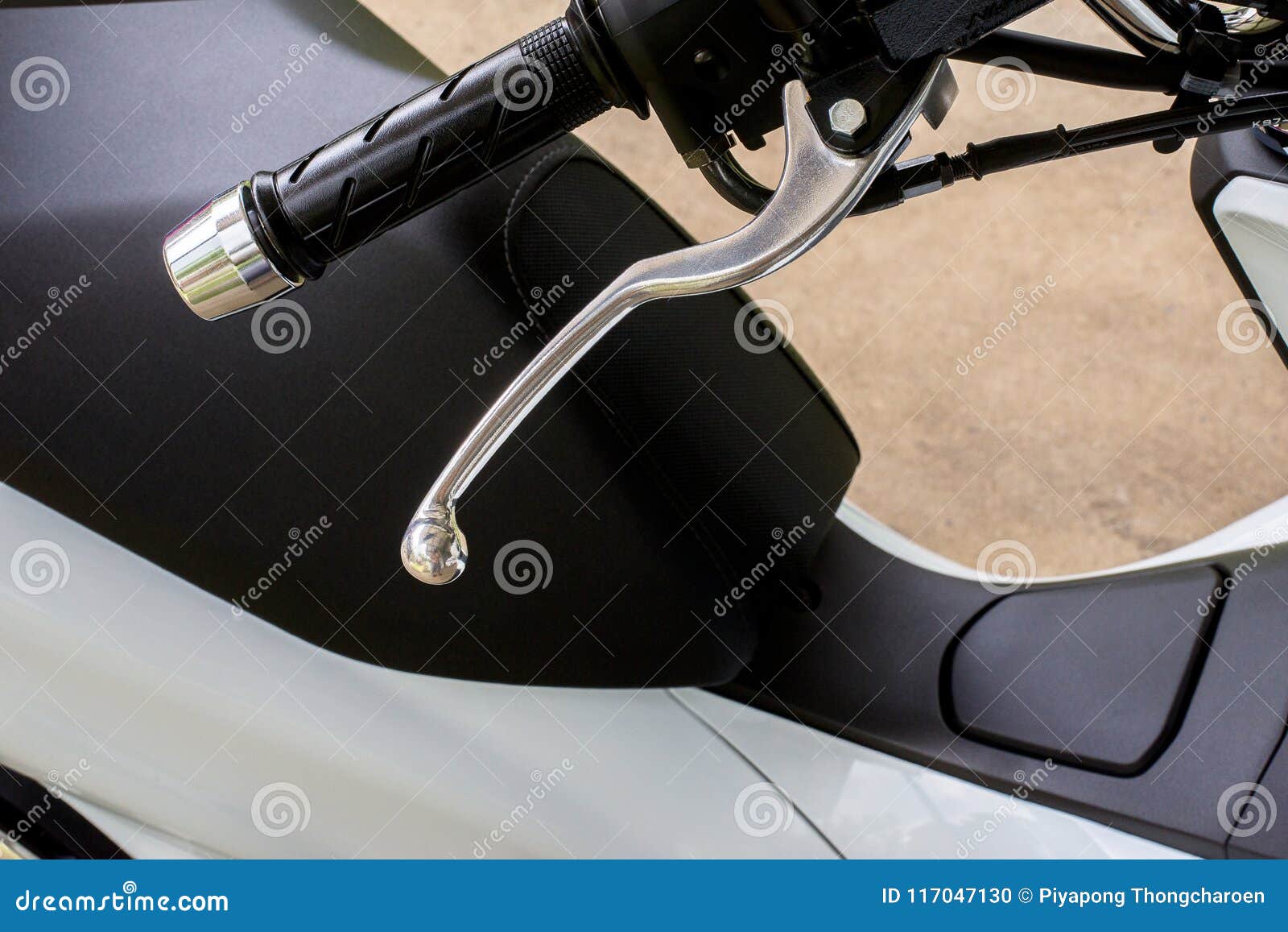 Handlebars and Front Break System on Motorcycle Stock Photo - Image of ...