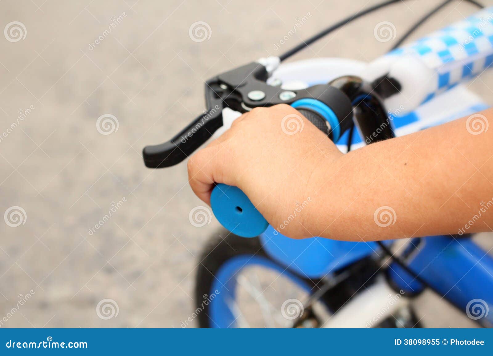 Handlebars and Hand Child in Bicycle Stock Image - Image of active ...