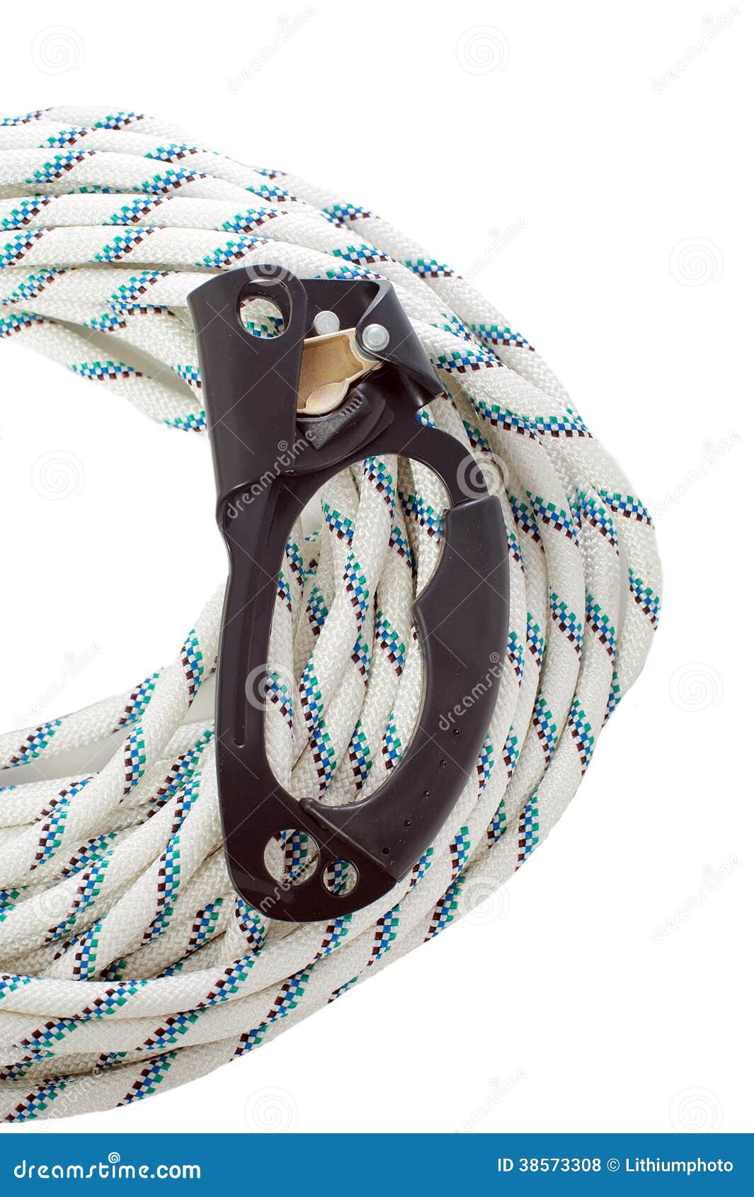 Handled Ascender Lying On Climbing Rope Stock Photo - Image of ...