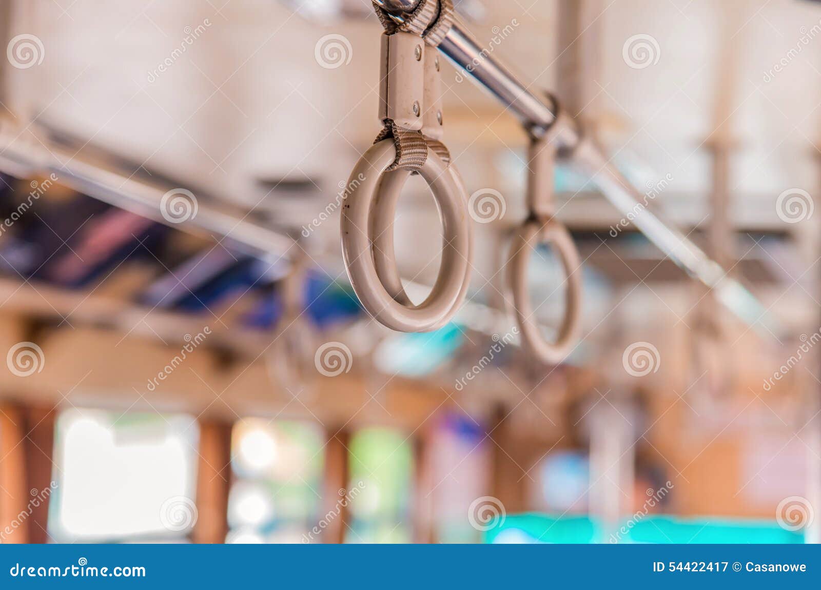Handles on Ceiling for Standing Passenger Inside a Bus Stock Image ...