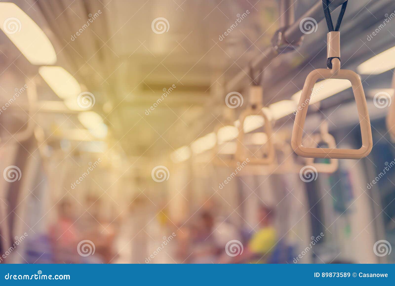 Handles on Ceiling for Standing Passenger Inside a Bus Stock Image ...