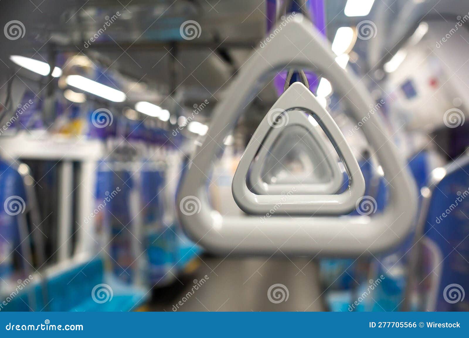 Photograph of Handles on a Mass Rapid Transport Train Car Stock Photo ...