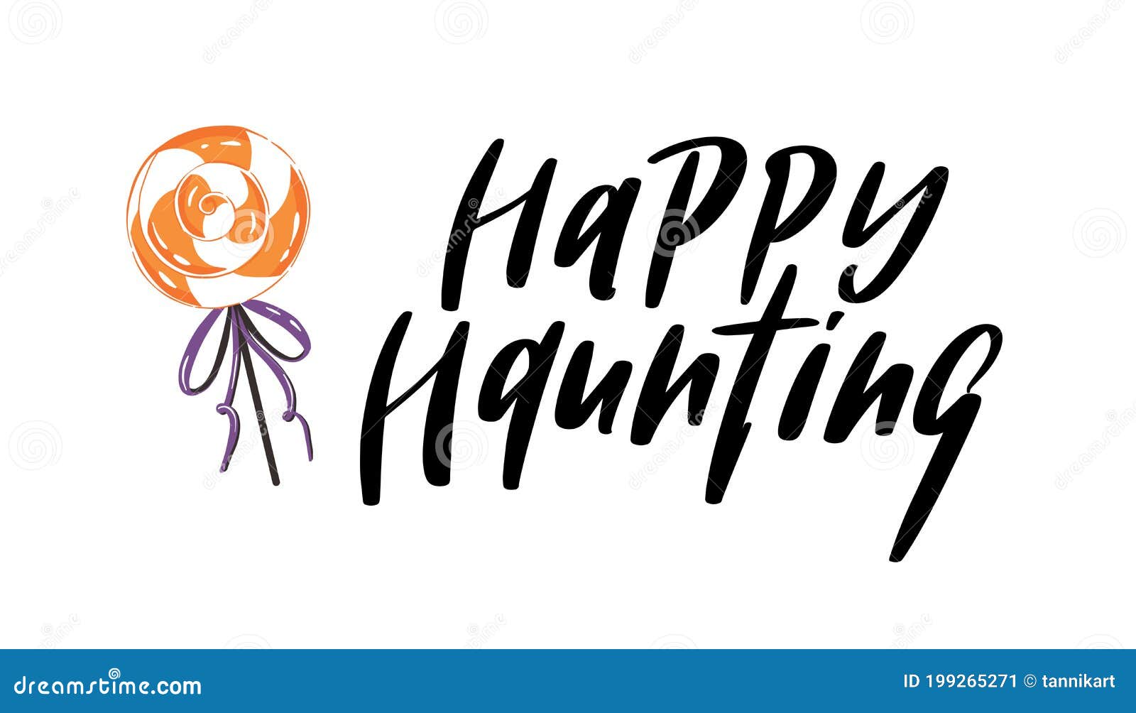 Handlettered Text with Halloween Theme Stock Illustration ...