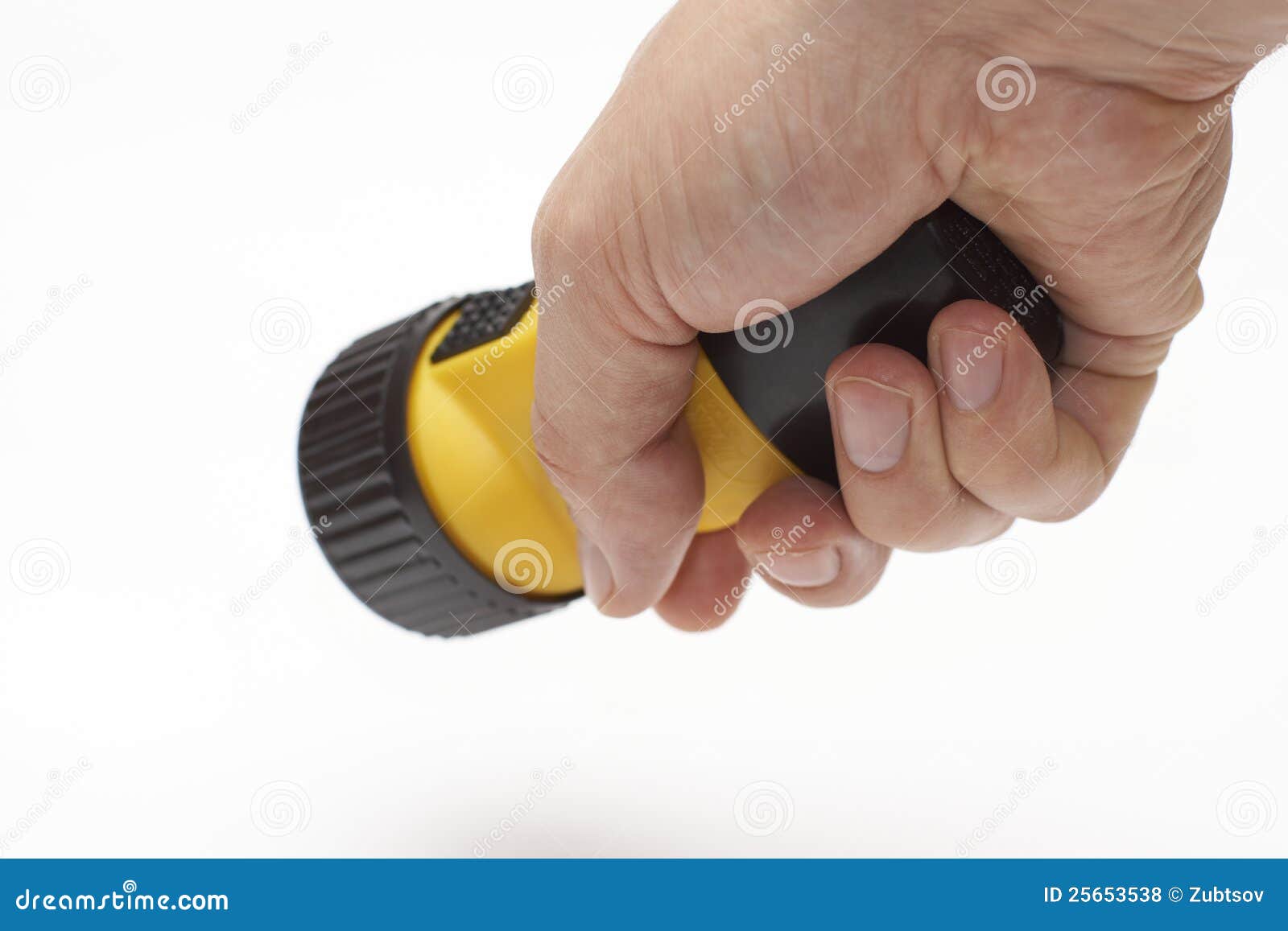 Handliche LED-Fackel in Der Hand Stockfoto - Bild von batterie, fackel ...