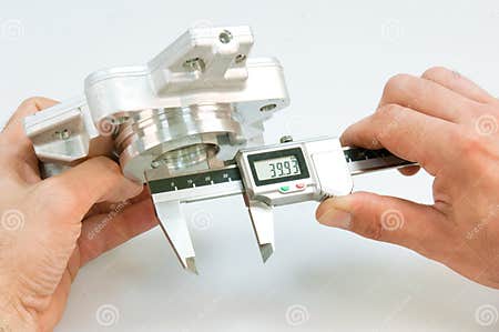 Handling of a caliper stock image. Image of accurate - 17640637
