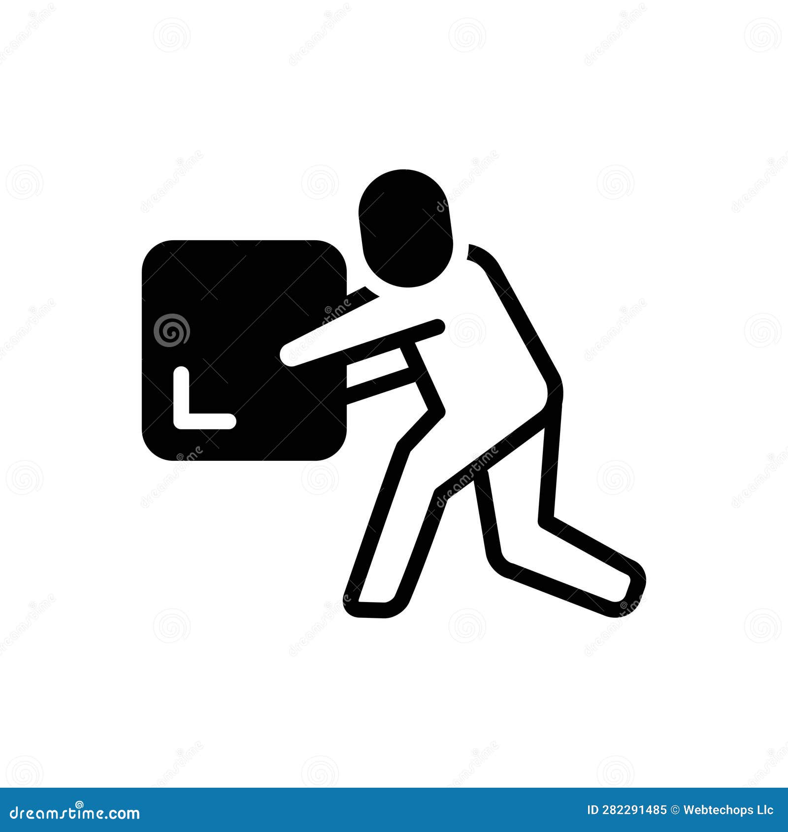 Black Solid Icon for Handling, Keeping and Heavy Stock Illustration ...