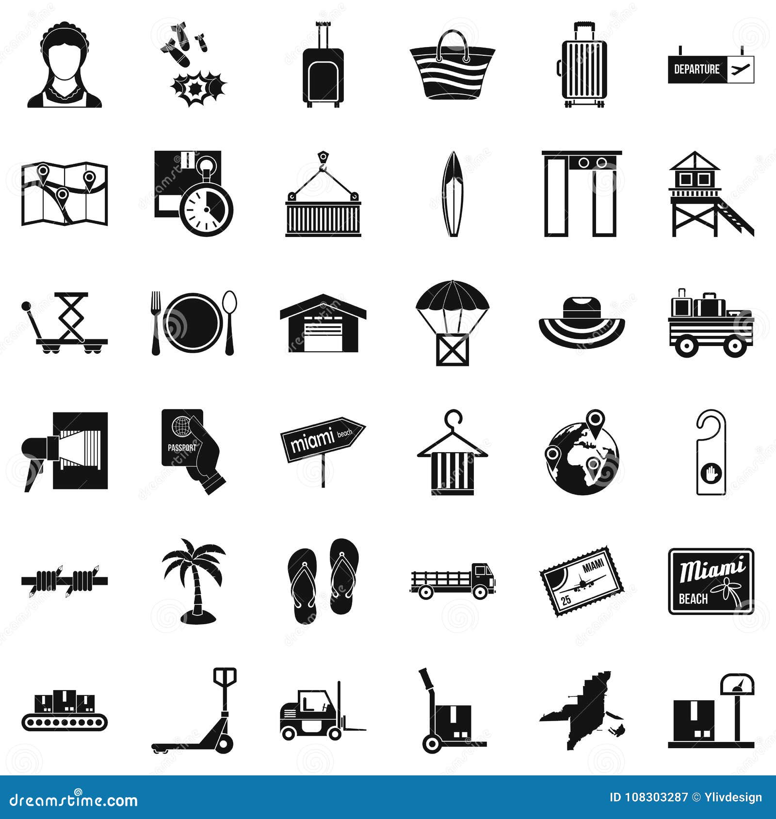Handling Icons Set, Simple Style Stock Vector - Illustration of ...