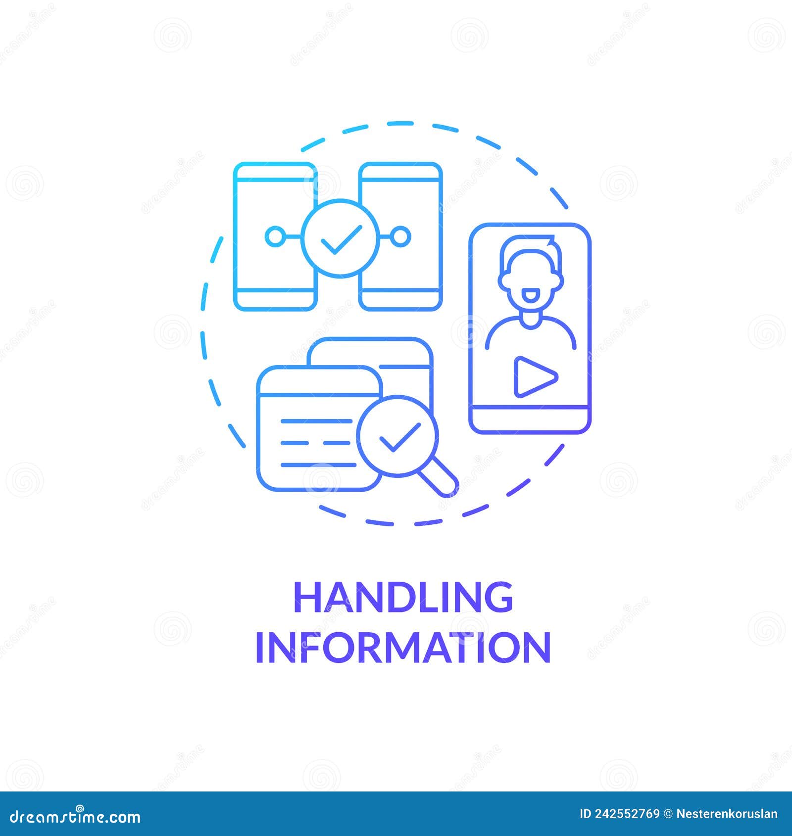 Handling Information Blue Gradient Concept Icon Stock Vector ...
