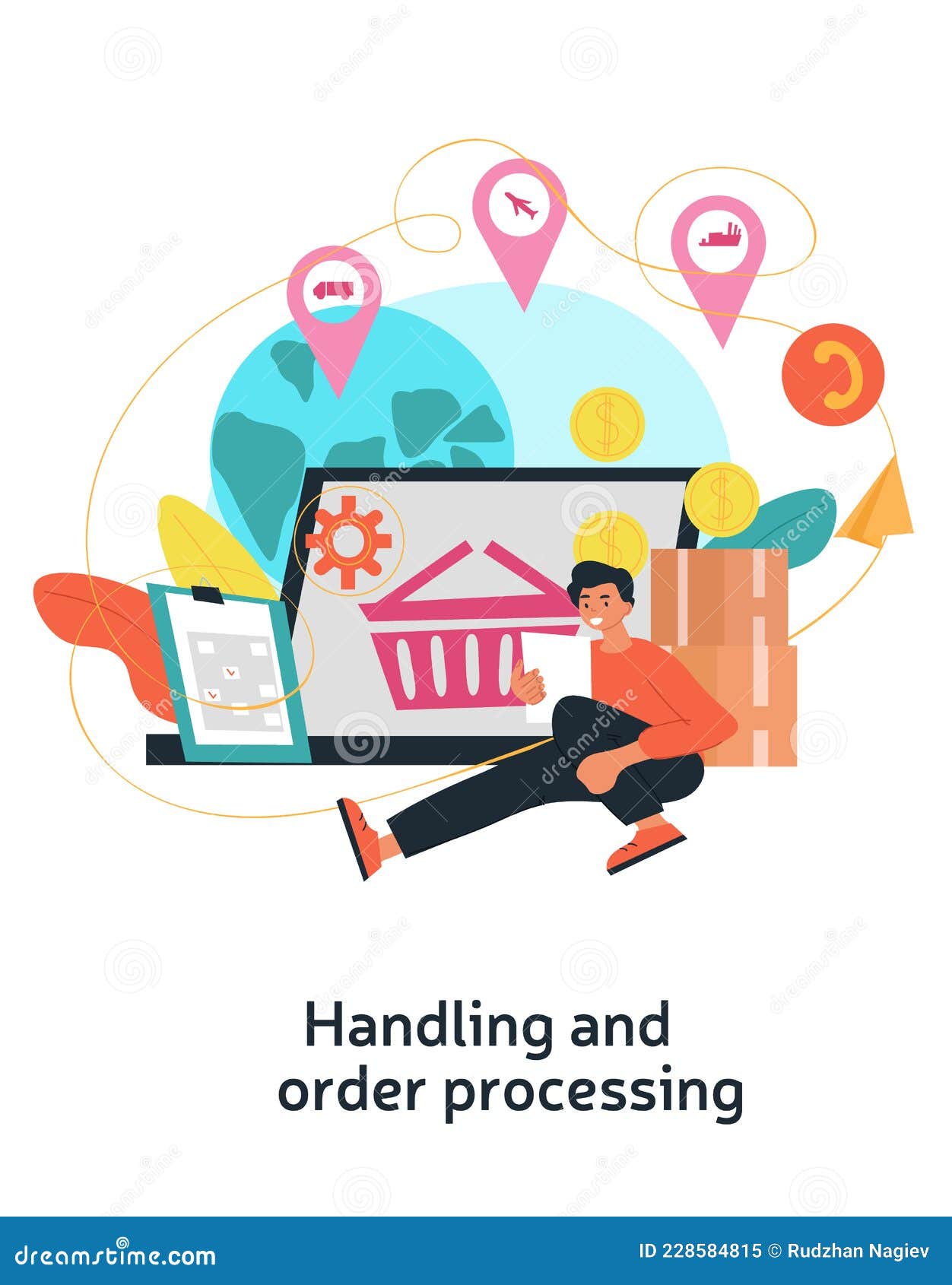 Handling and Order Processing Stock Vector - Illustration of employee ...