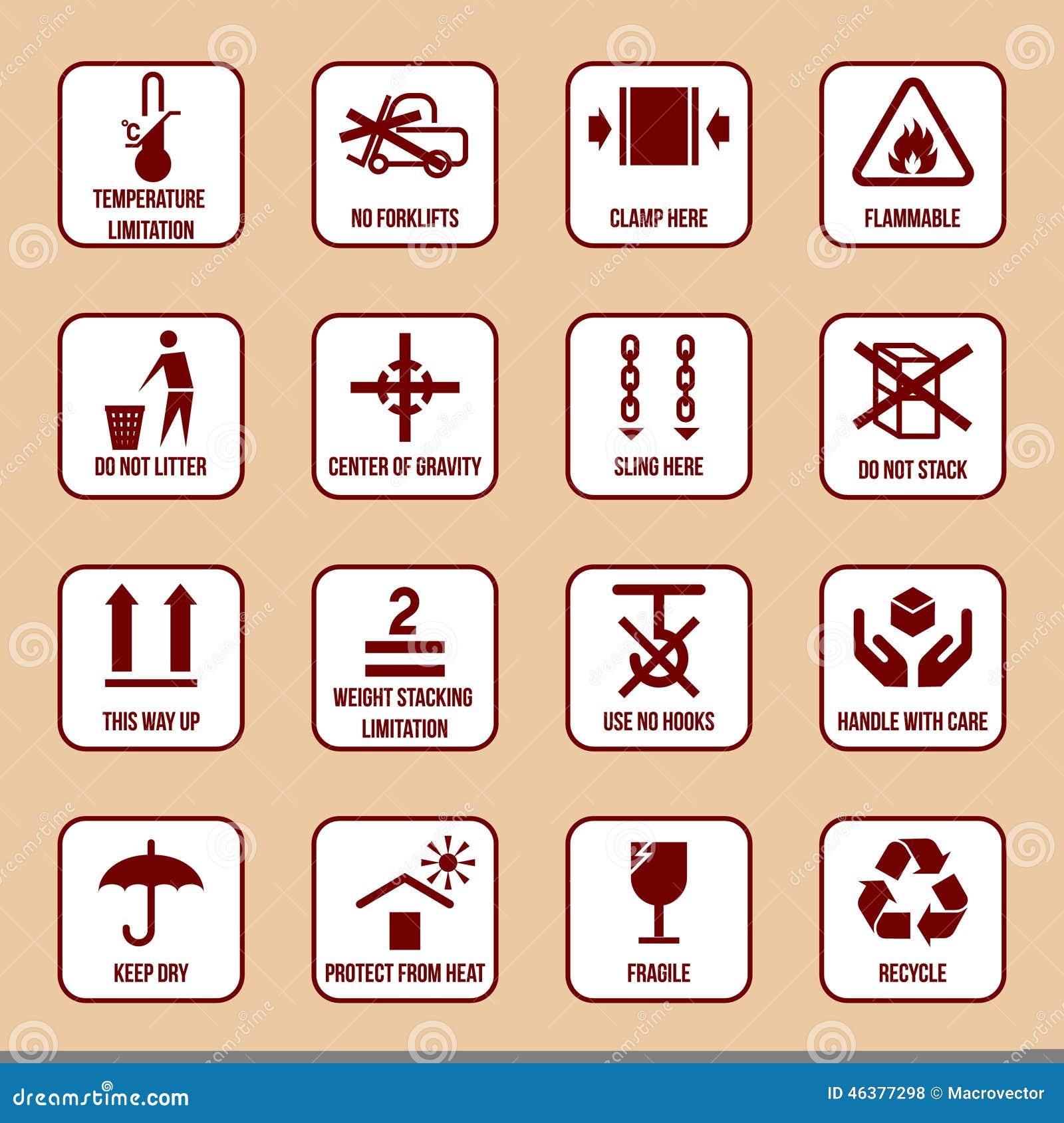 Handling and Packing Icons stock vector. Illustration of limitation ...