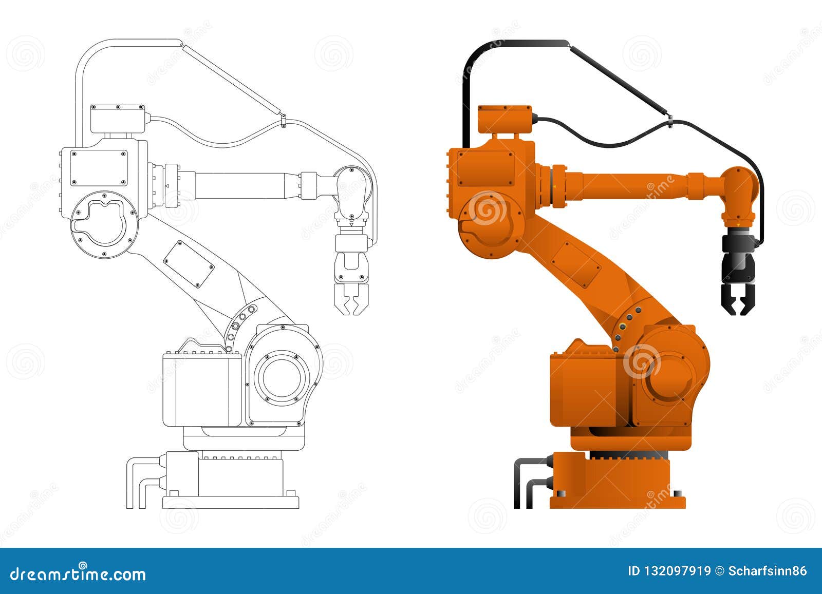 Handling Robot in Drawing and Design Stock Vector - Illustration of ...