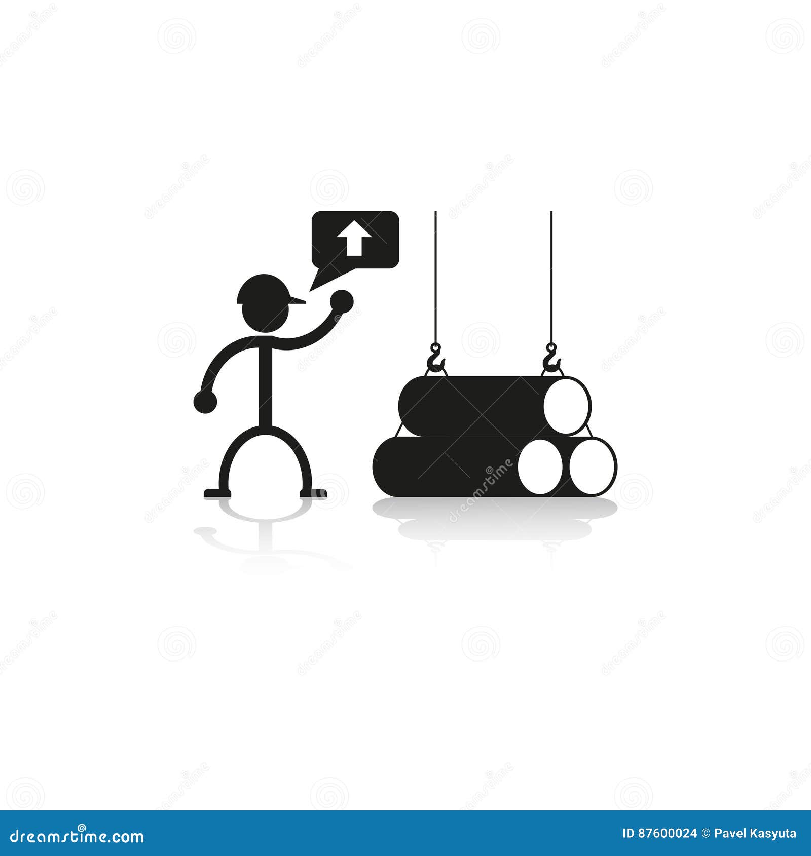 Handling of Steel Pipes. Vector Icon. Stock Vector - Illustration of ...