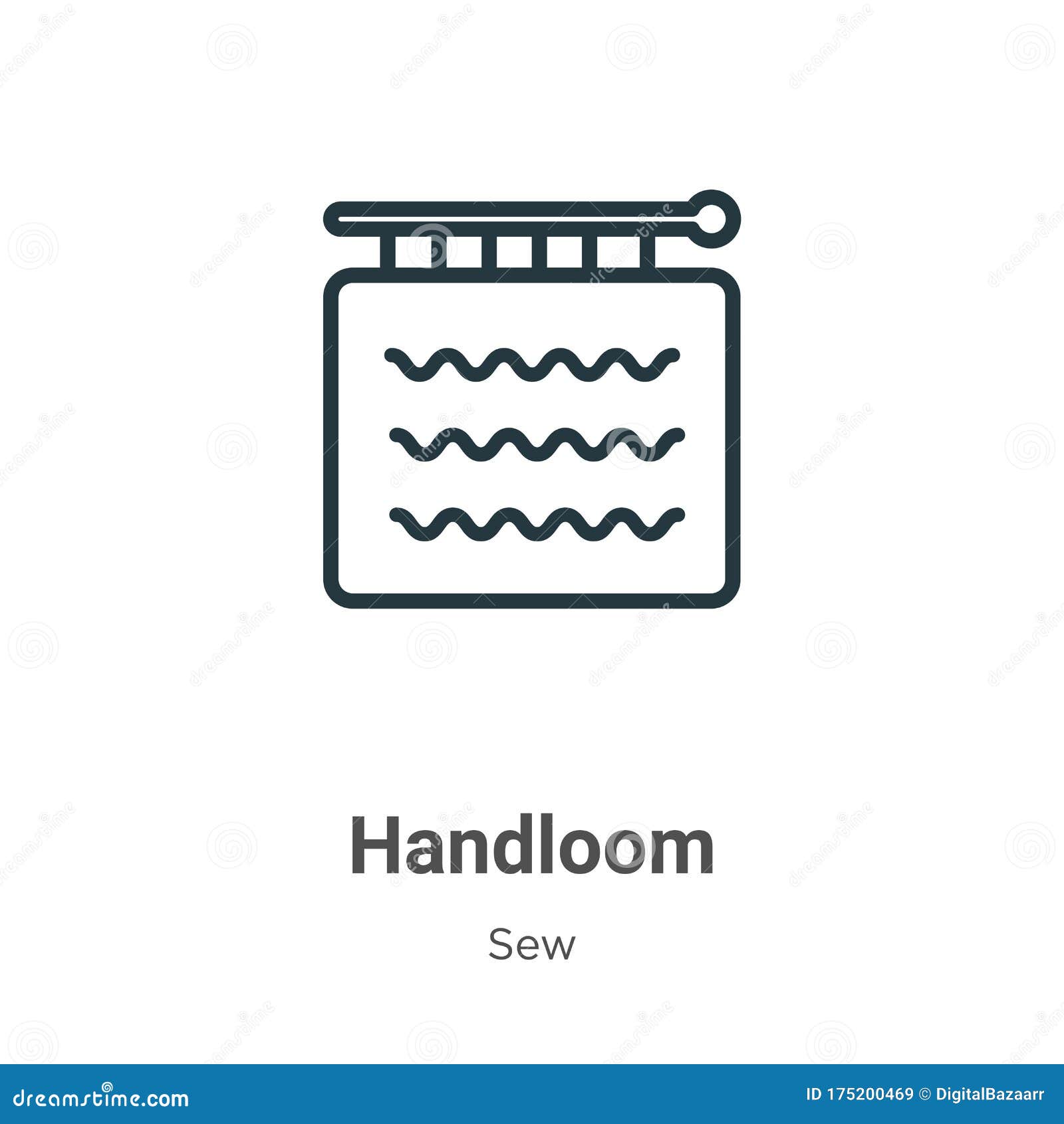 Handloom Outline Vector Icon. Thin Line Black Handloom Icon, Flat ...