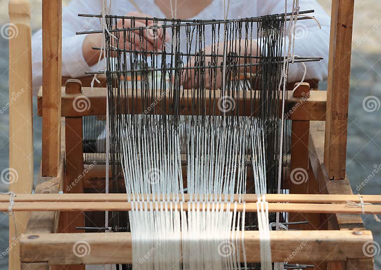 Handloom weaving machine stock image. Image of handmade - 26495133