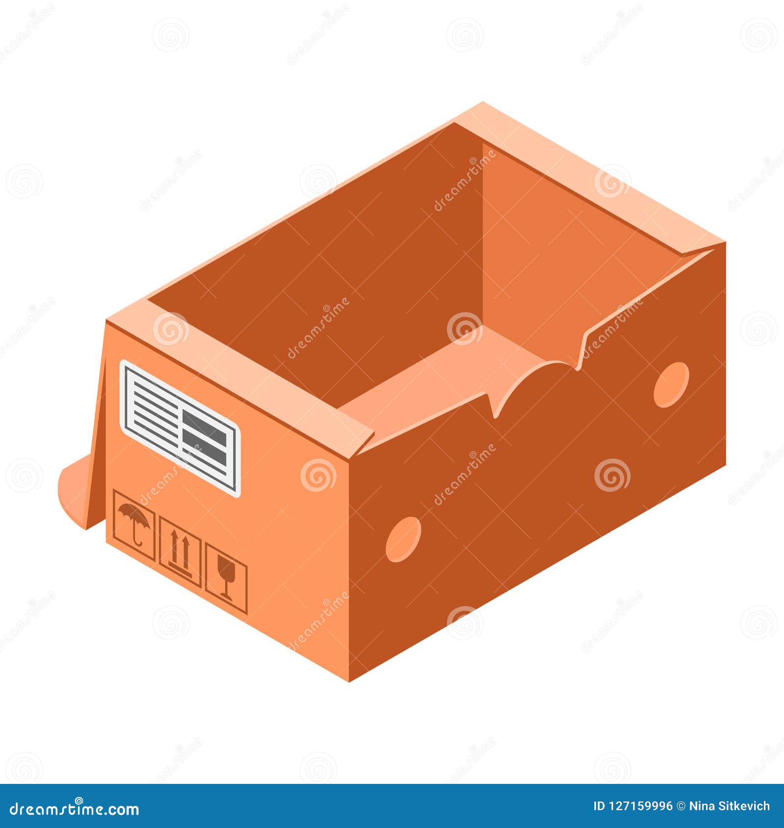 Handly Carton Box Icon, Isometric Style Stock Vector - Illustration of ...