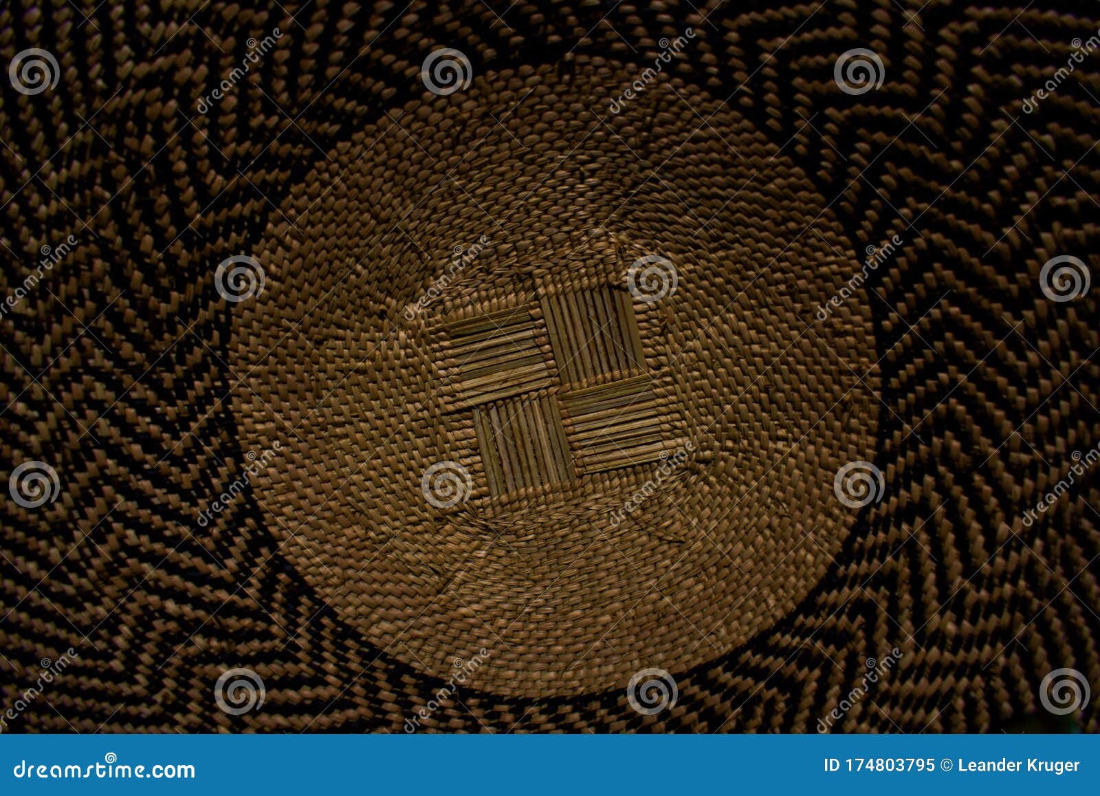 Handmade African Basket with Interesting Design Made from Reed Stock ...