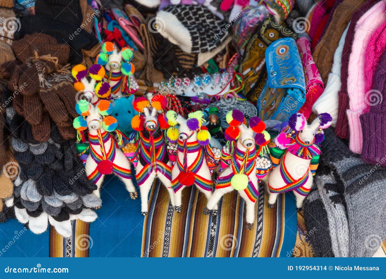 Handmade Alpaca Textile Products in Arequipa, Peru Stock Photo - Image ...