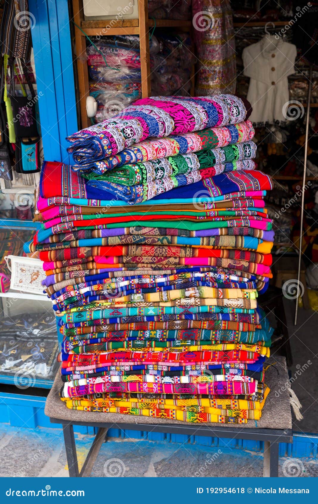 Handmade Alpaca Textile Products in Arequipa, Peru Stock Photo - Image ...
