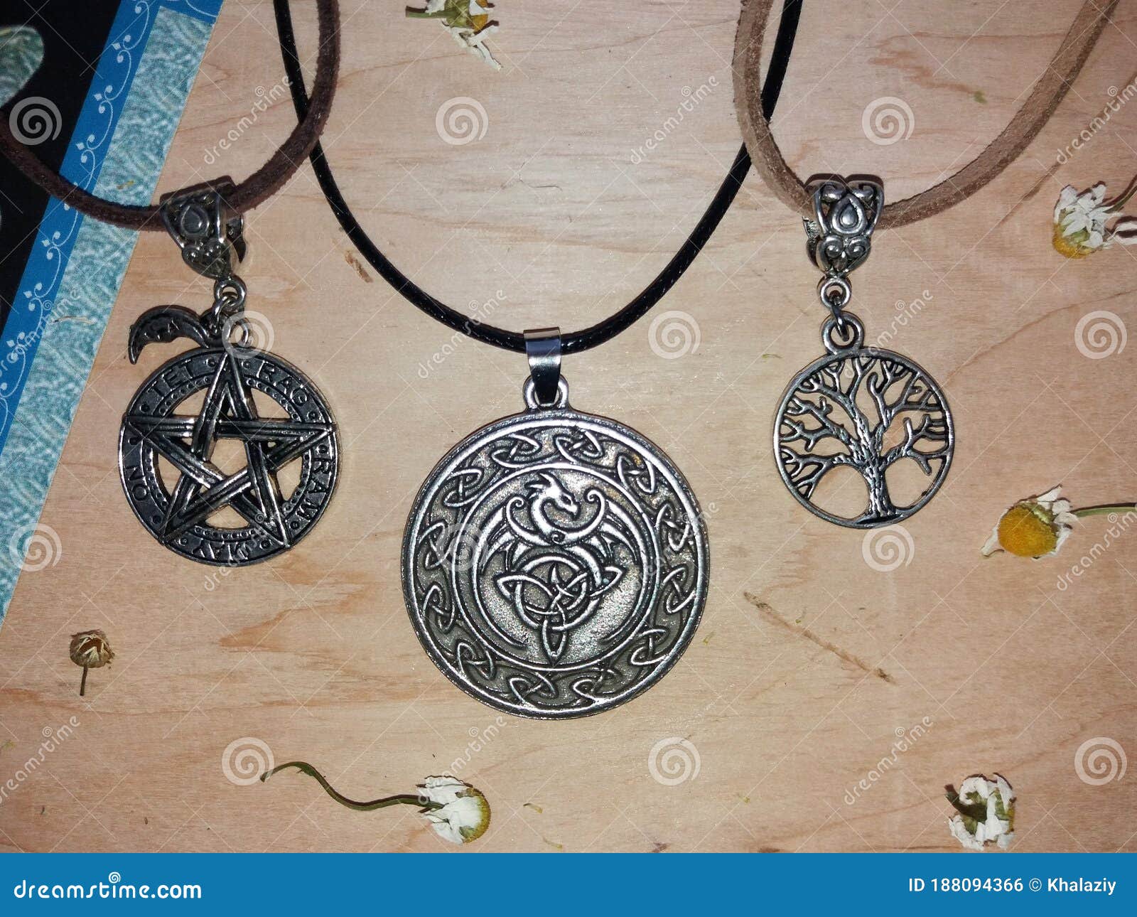 Magic Protective Pendants for Witches and Magicians Stock Photo - Image ...