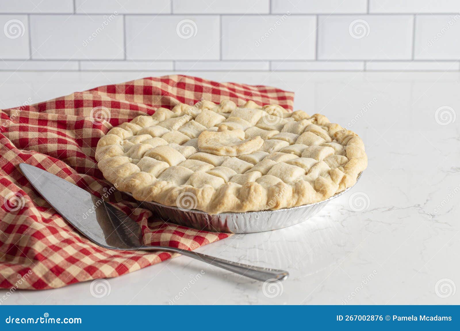 Handmade Apple Pie with a Lattice Crust Stock Photo - Image of uncut ...
