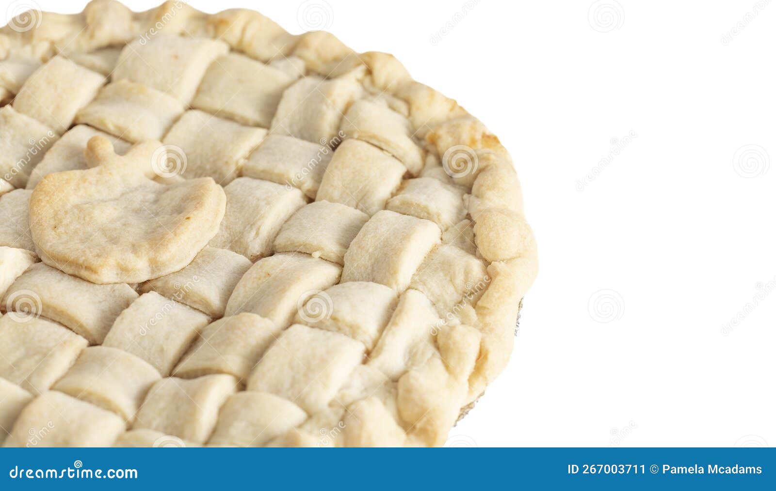 Handmade Apple Pie with a Lattice Crust Isolated on a White Background ...