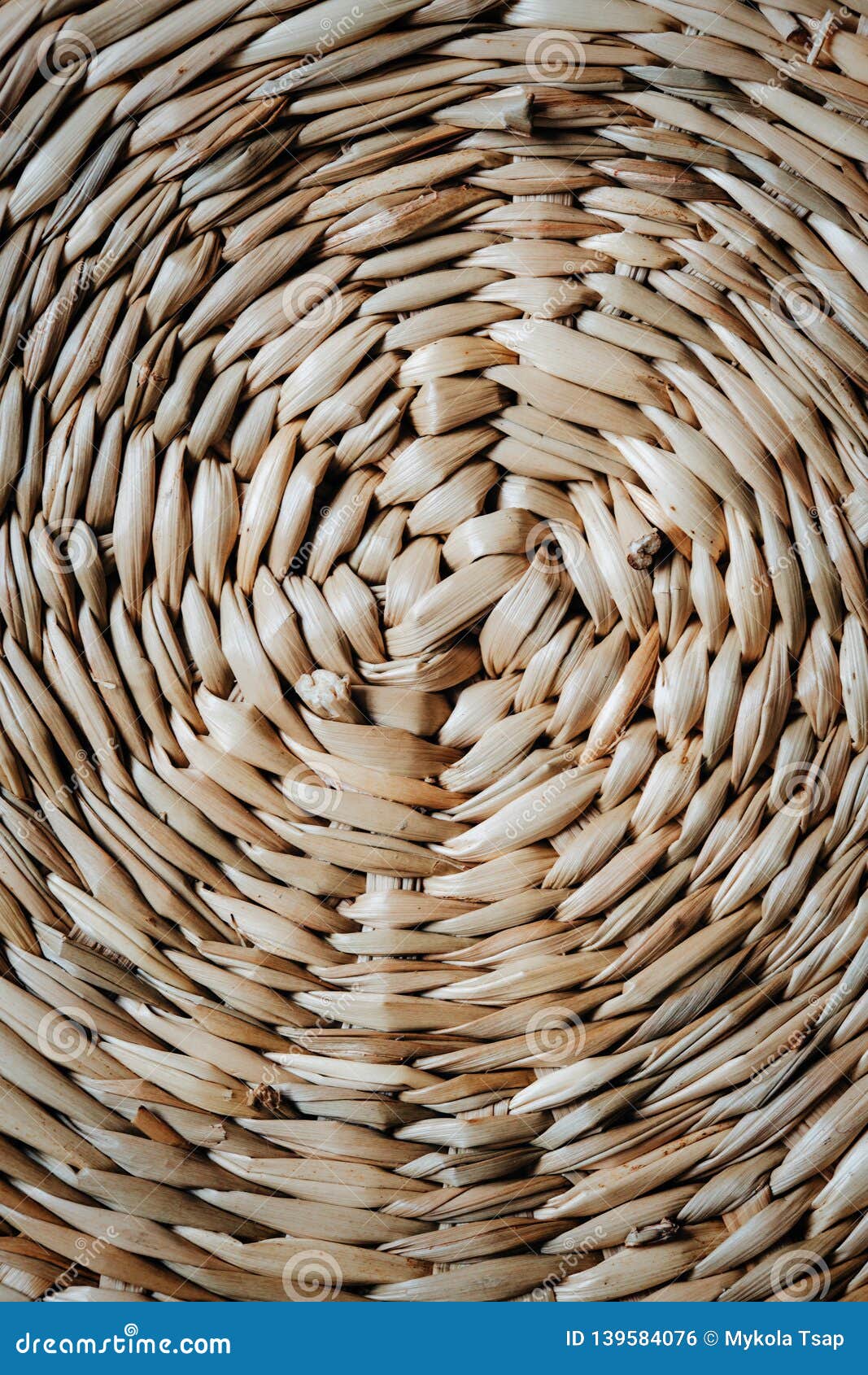 Handmade Authentic Straw Round Basket Macro Closeup Geometric Texture ...