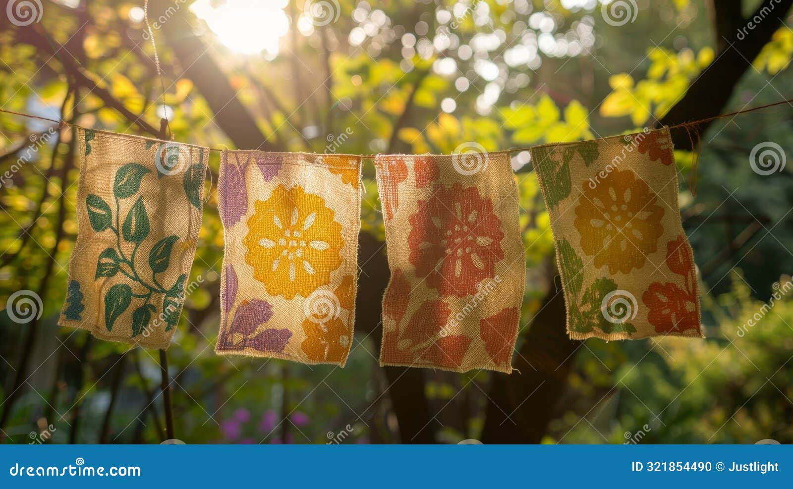 A Handmade Banner Made from Burlap and Stenciled with Ecofriendly Dyes ...
