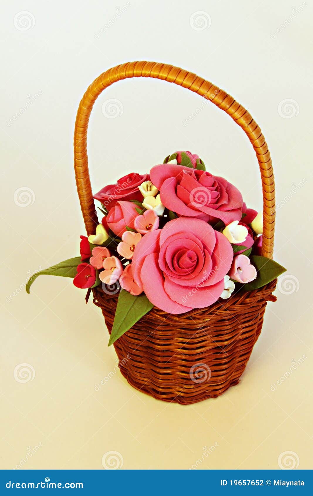Handmade Basket with Flowers Stock Photo - Image of date, gift: 19657652