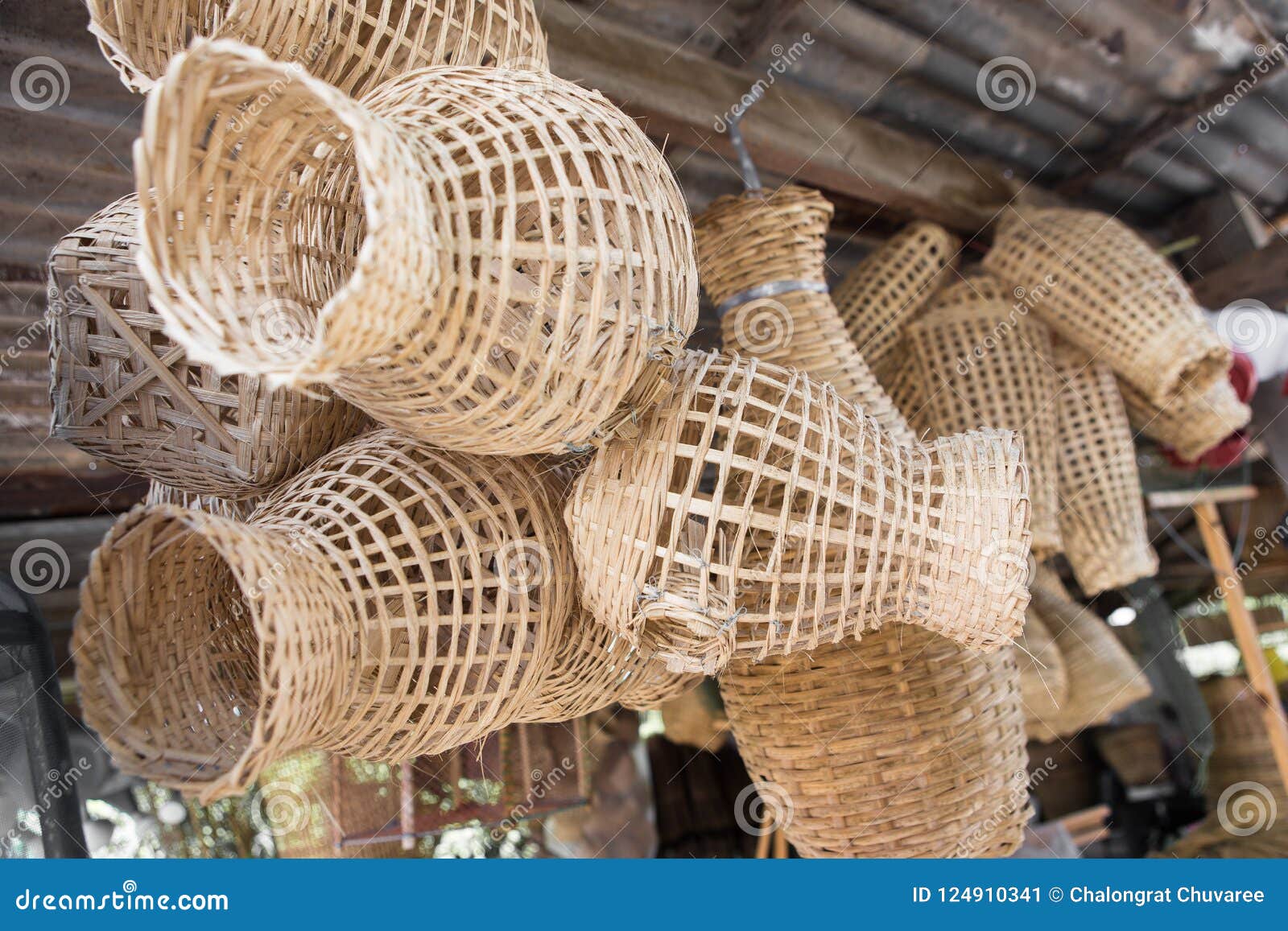 Handmade basket Wicker stock image. Image of product - 124910341