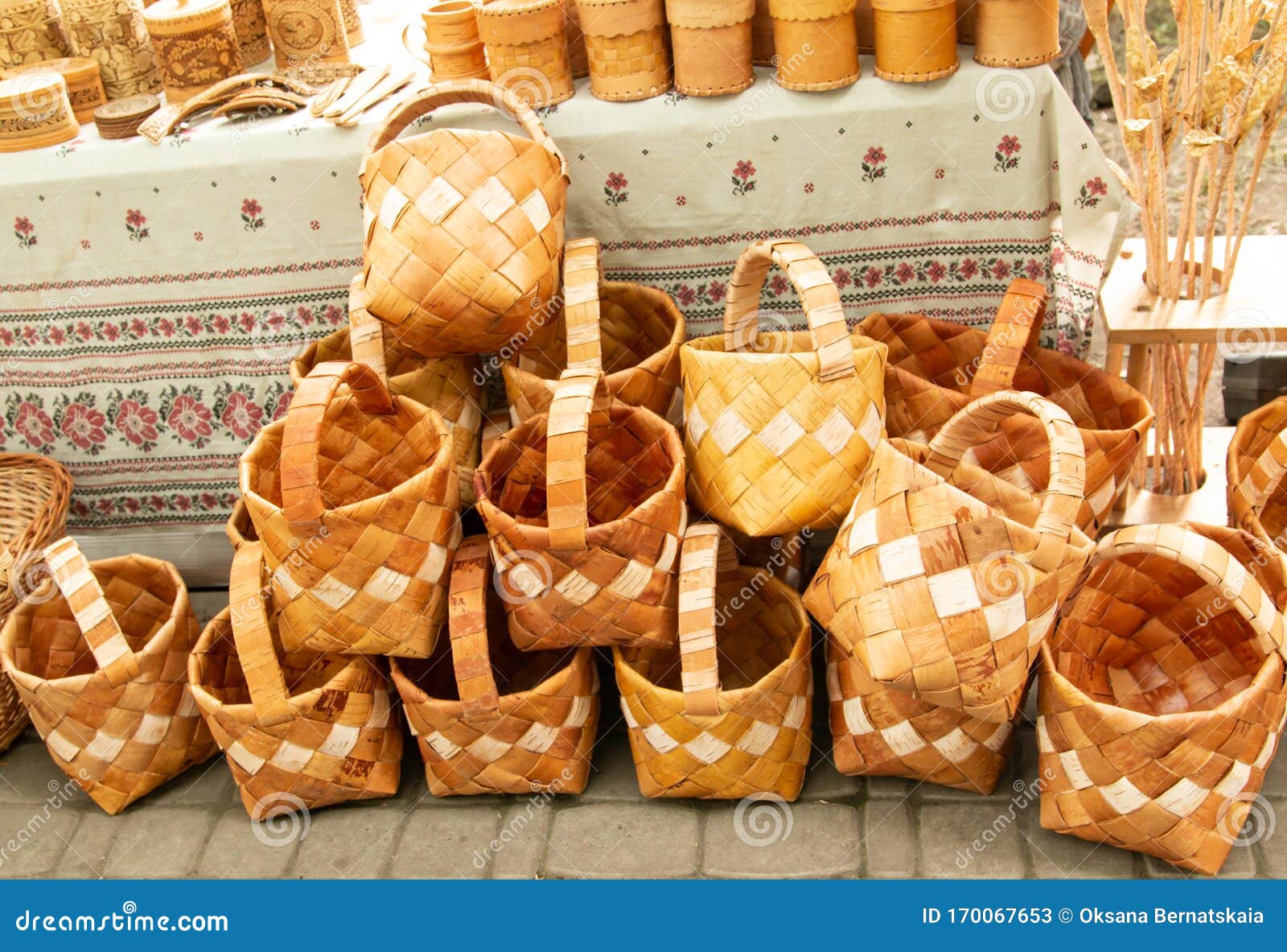 Handmade Baskets Made of Wood Stock Image - Image of wood, labor: 170067653