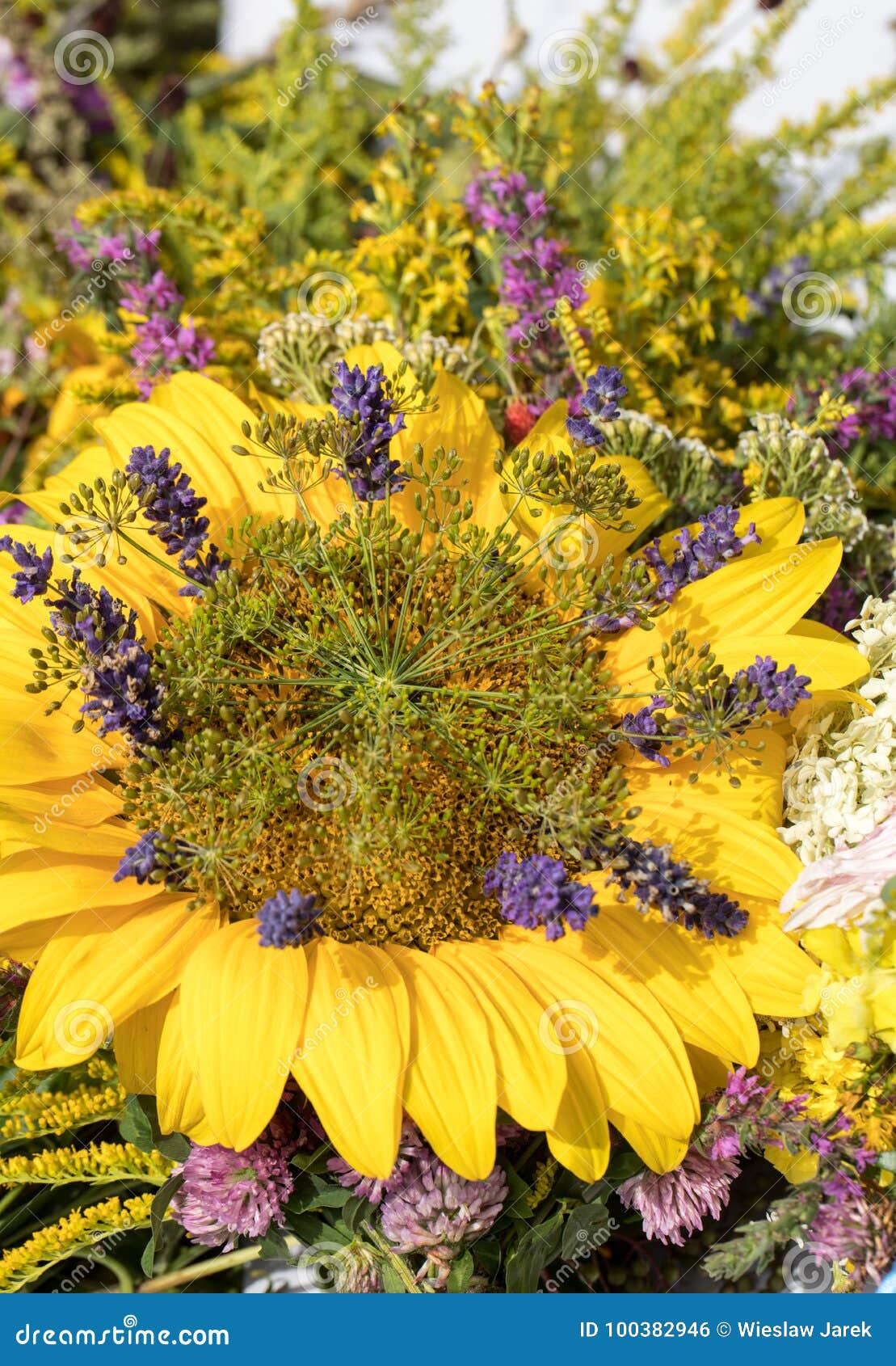 Handmade Beautiful Bouquets from Flowers and Herbs. Stock Photo - Image ...