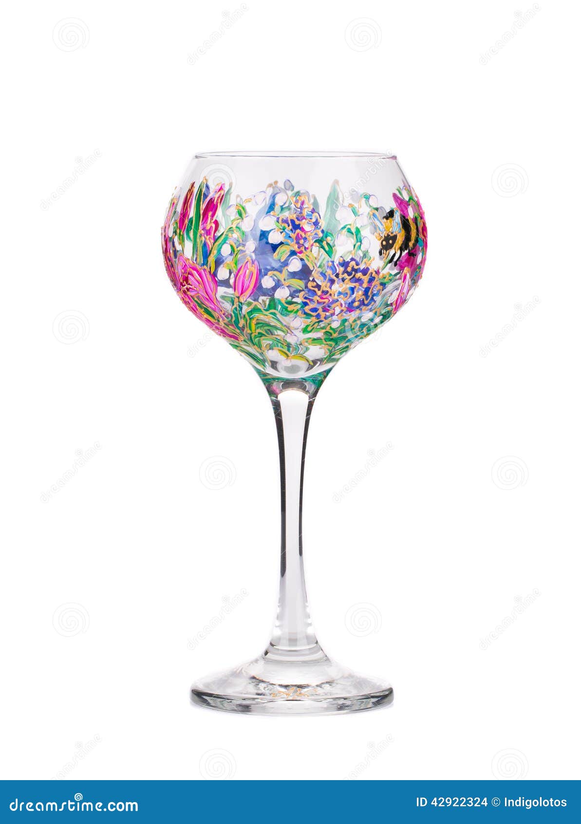 Handmade Beautiful Wine Glass. Stock Photo - Image of morning, painted ...