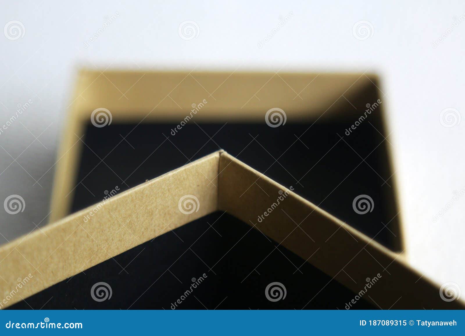 A Handmade Beige Pasteboard Box on a White Background. Top View Stock ...