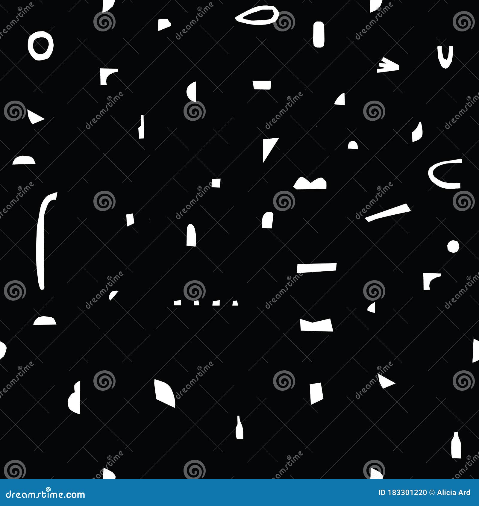 Handmade Black Geometric Abstract Shapes. Tiny Objects Cut Out Shapes ...