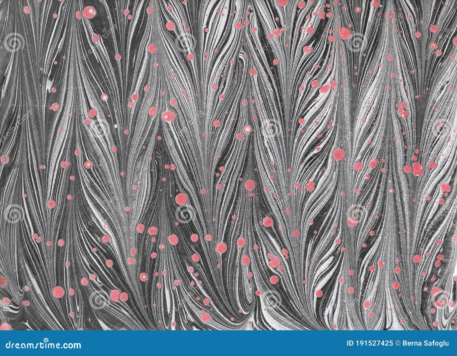 Handmade Black and White with Red Dots Marble Background Stock ...