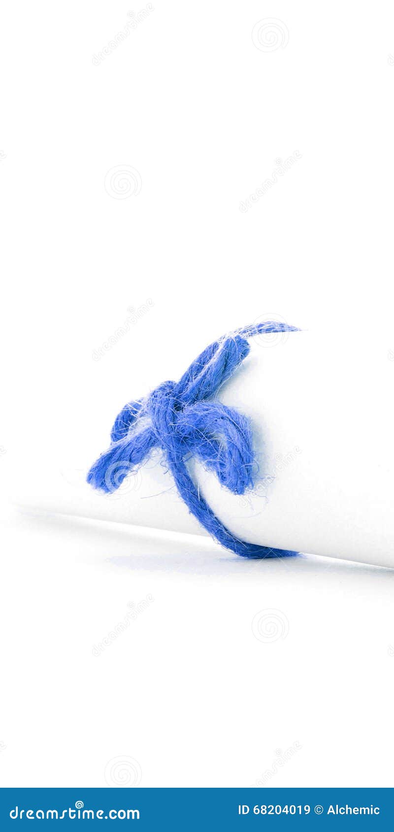 Handmade Blue String Bow Tied on White Letter Package Isolated Stock ...