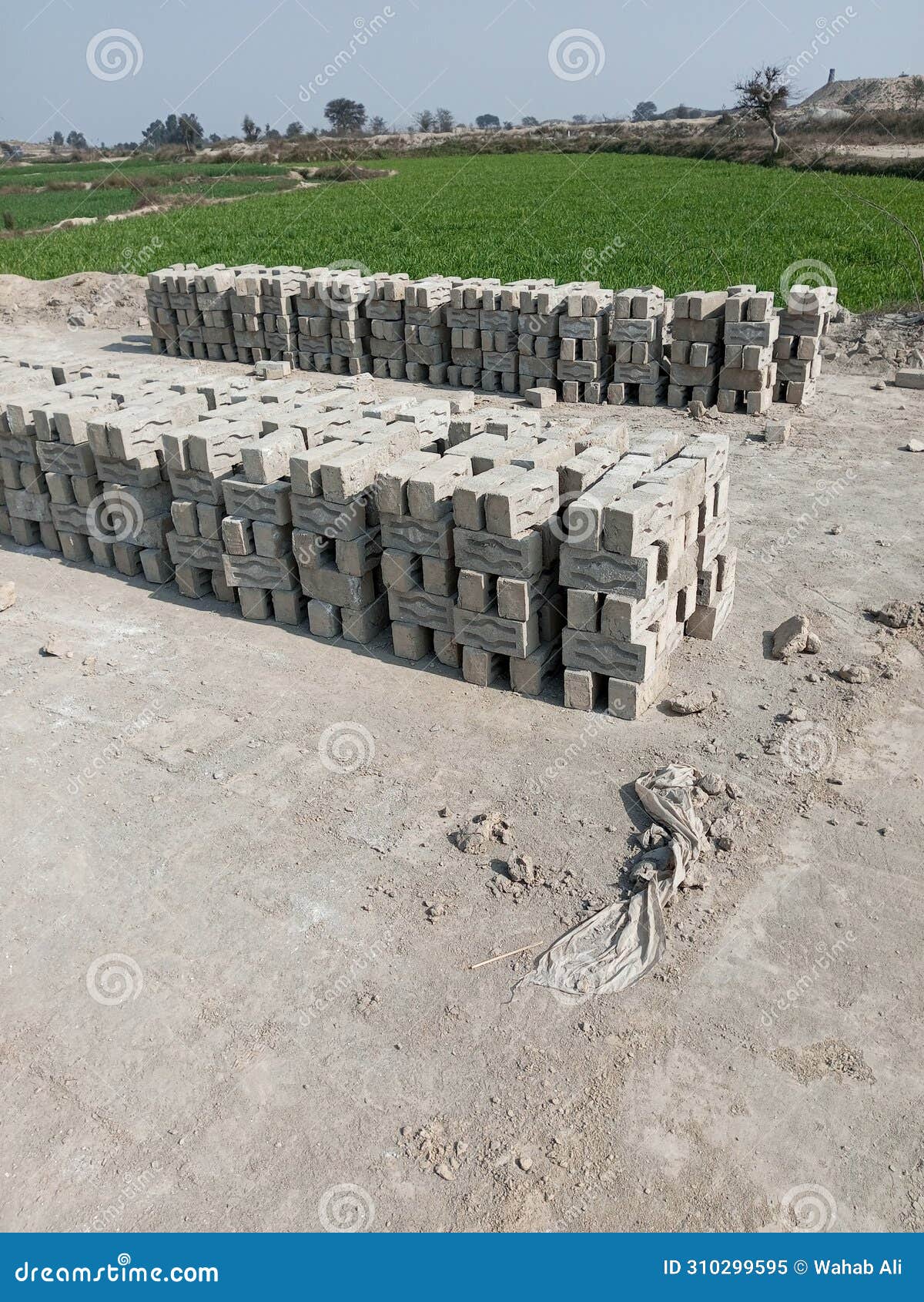 Handmade Bricks in Small Factory in Desert Land Stock Image - Image of ...