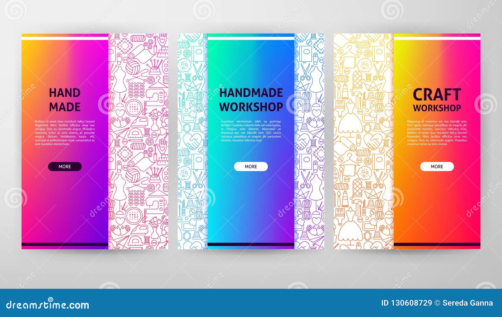 Handmade Brochure Web Design Stock Vector - Illustration of bobbin ...