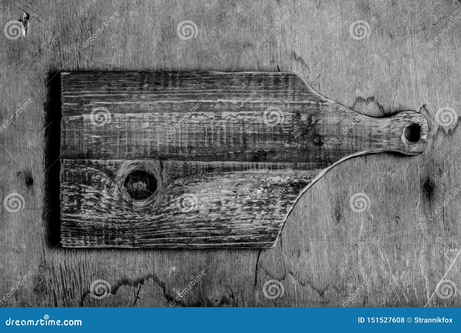 Handmade Burned Cutting Board on a Wooden Rustic Texture for Background ...