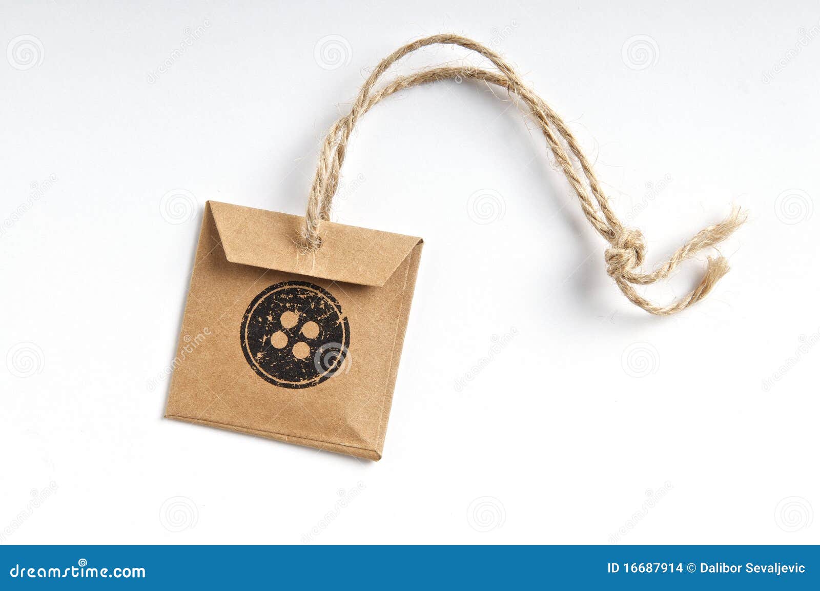 Handmade button tag stock photo. Image of isolated, environment - 16687914