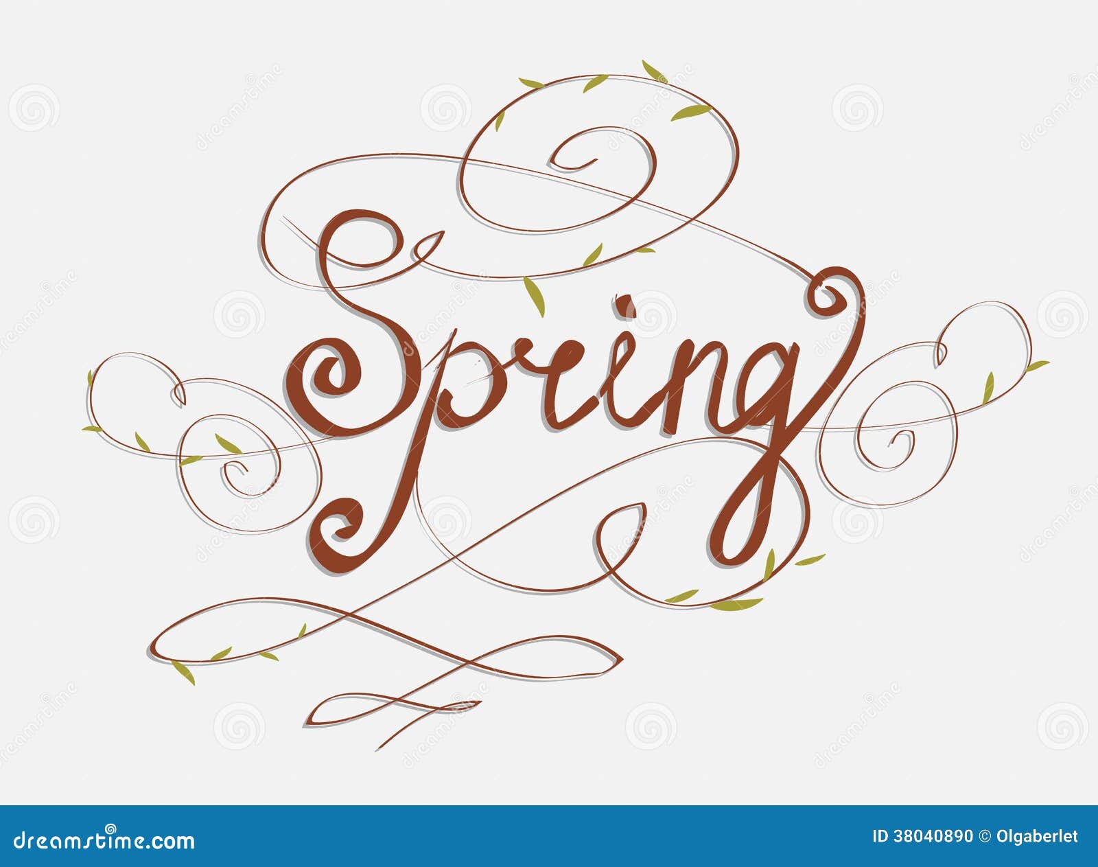 Handmade Calligraphy SPRING Stock Illustration - Illustration of ...
