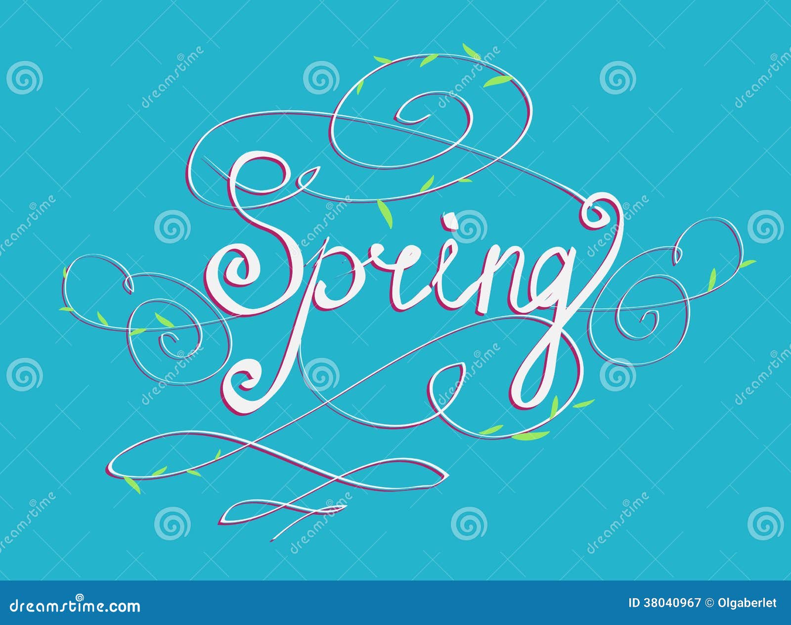 Handmade Calligraphy SPRING Stock Illustration - Illustration of letter ...